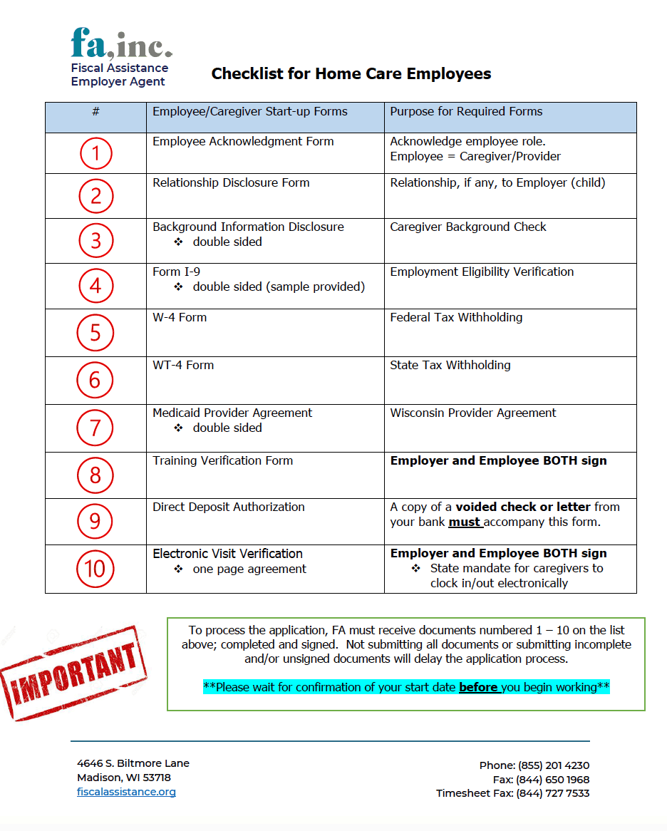 Employer Agent Forms - Fiscal Assistance